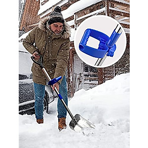Garden Shovel Handle Attachment, Labor Saving Tool Handle Grip for Back Saver, Work with Garden Shovels, Snow Shovels, Rakes, D Grip Ergonomic Handle Replacement, Blue