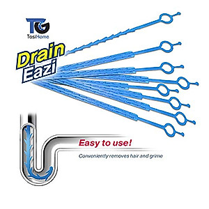 DRAIN EAZI TasiHome Best Hygienic Disposable Hair Catcher and in-Drain Hair Collector for All Showers, Baths, Basins 8 Pack