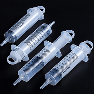Frienda 4 Pack Large Plastic Syringe for Scientific Labs and Dispensing Multiple Uses Measuring Syringe Tools (100 ml)