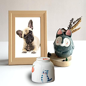 Pet Urn for Cat Ashes, Ceramic Cats Urns, Pet Urn with Beautiful Patterns