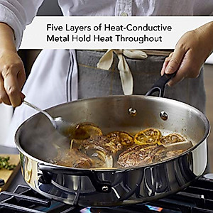 KitchenAid 5-Ply Clad Stainless Steel Cookware Pots and Pans Set, 10 Piece, Polished Stainless