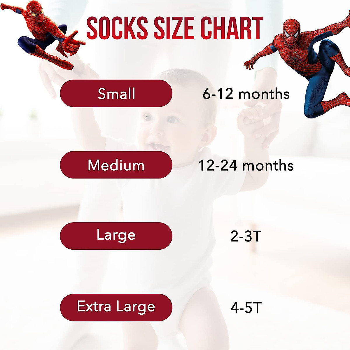 Spiderman Grip Socks, Socks for Toddler Boys, 10 Pack, Spider man Toddler Gripper Socks, Amazing Spiderman Variety Pack 2-3T