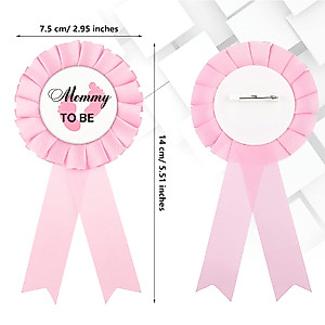 2 Pieces Daddy and Mom Be Tinplate Badge Pin Gender Reveal Button Pins New Daddy Mom Gifts for Baby Shower Party Celebration (Pink)