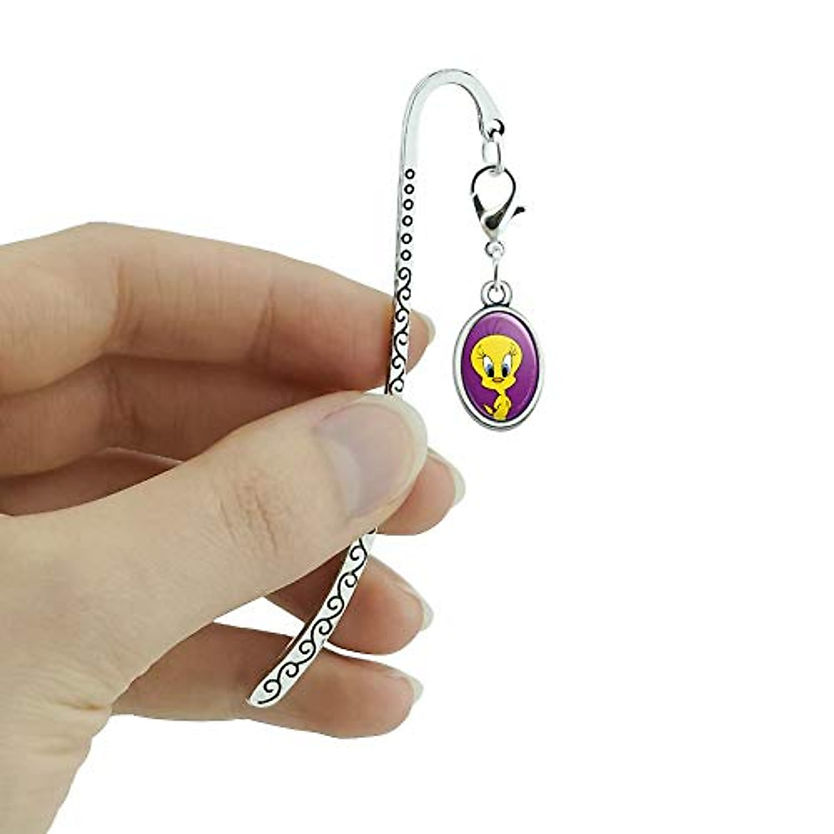 Looney Tunes Tweety Bird Metal Bookmark Page Marker with Oval Charm