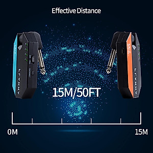 FLAMMA FW10 Digital Wireless Guitar System 2.4GHZ Rechargeable Transmitter Receiver Support 4 Channel For Electric Guitar Bass Violin Keyboard