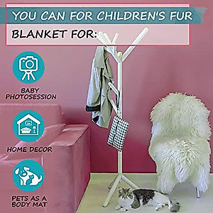 Baby Photo Shoot Props White Blanket - 23.6 x 19.7IN White Fur Blanket Baby Fur Photography Props for Photoshoot Baby Photo Blanket - Newborn Photography Props White Faux Fur (FLUFF BEFORE USE)