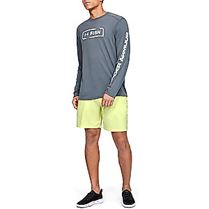 Under Armour Men's Fish Hunter 8-inch Shorts, Neo Yellow (730)/Pitch Gray, 44