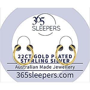365 SLEEPERS Sterling Silver Unisex Hinged Hoop Nose Helix Tragus Lip Ring Sleeper Earrings - Hand Made In Australia - Nickel Free Hypoallergenic - 8mm - 10mm - 12mm