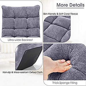 Giantex Floor Chair with Back Support, Folding Sofa Chair with 14 Adjustable Position, Padded Sleeper Bed, Couch Recliner, Floor Gaming Chair, Meditation Chair, Gaming Floor Chairs for Adults(Gray)