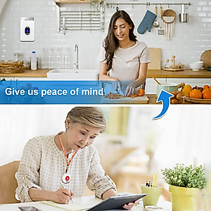 Daytech Wireless Caregiver Pager Call Button Elderly Medical Nurse Alert System for Elderly Monitoring/Seniors with 2 SOS Call Panic Buttons & 2 Watch Pagers, 500+Feet 3 Receivers