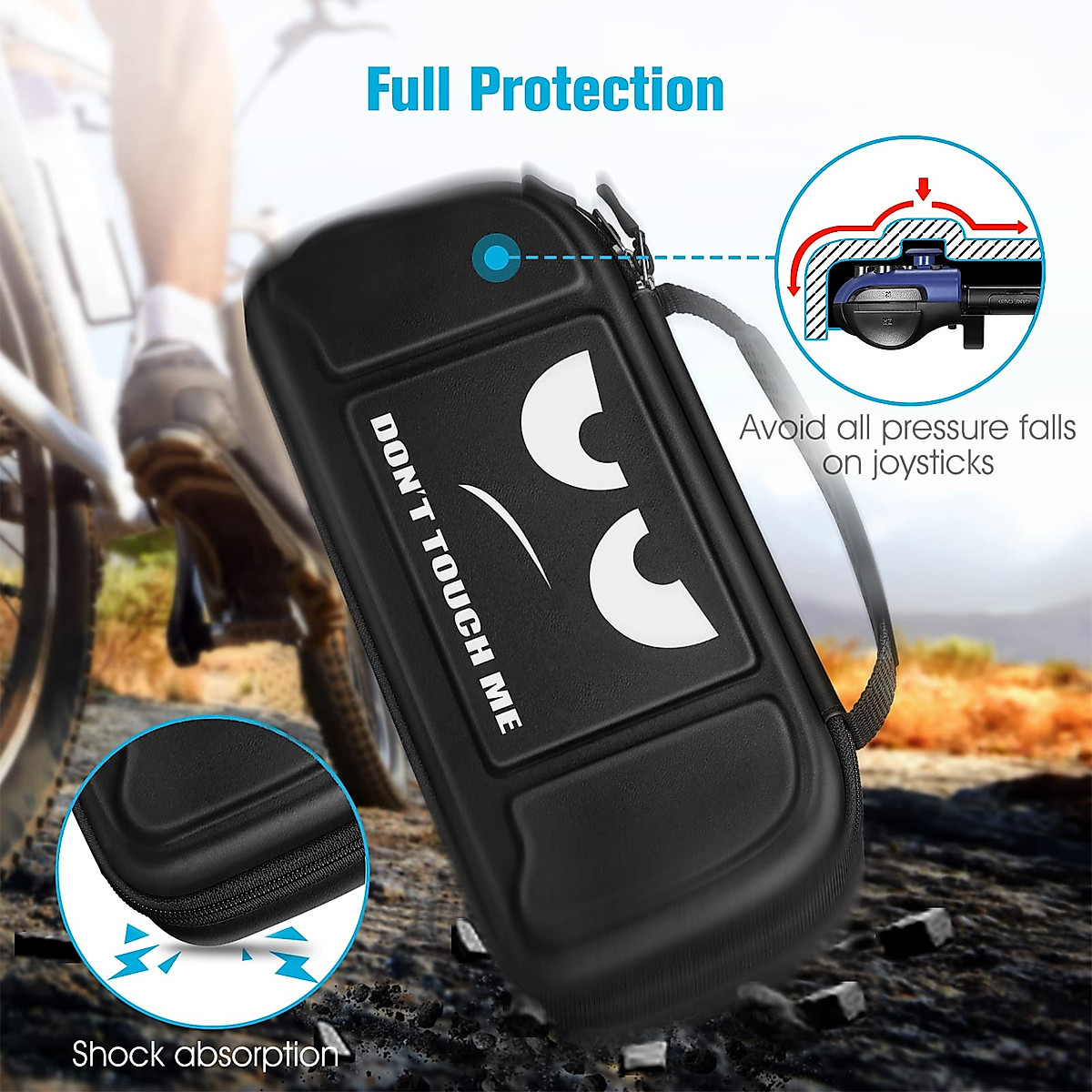 Fintie Carrying Case for Hori Nintendo Switch Split Pad Pro Controller - [Shockproof] Protective Cover Travel Bag w/30 Game Card Slots, Compatible with Nintendo Switch OLED Model, Dont Touch