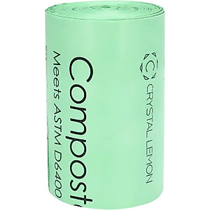 30 Count Biodegradable Trash Bags - BPI Certified 6 Gallon Trash Bags - Heavy Duty Compostable Trash Bags for Kitchen and Bathroom - Unscented Trash Bags 6 Gallon for Yard, Food, and Animal Waste