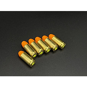 TechStudio3D Premium Brass 9mm Dummy Rounds, Snap Caps - Firearms Dry Fire Ammo for Training - Made in USA (10 Pack) Orange