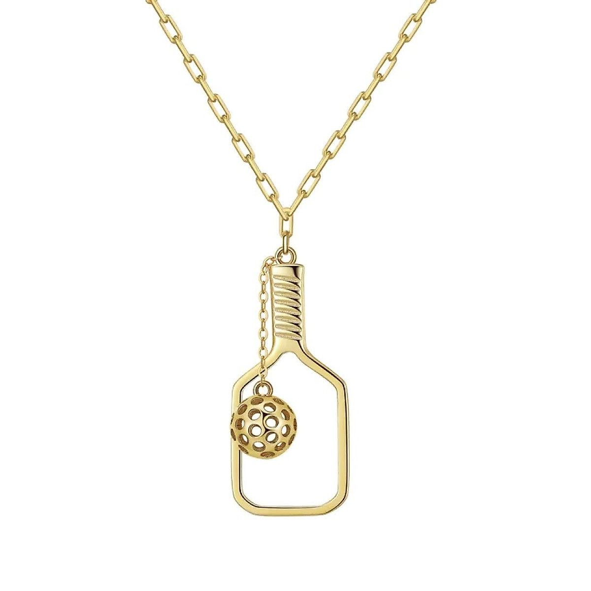 The Volley Pickleball Paddle and Ball Pendant Necklace