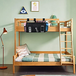 Zafit Bedside Caddy, 10 Pockets Hanging Bed Organizer for Hospital Beds, College Dorm Rooms or Baby Bed (Black)