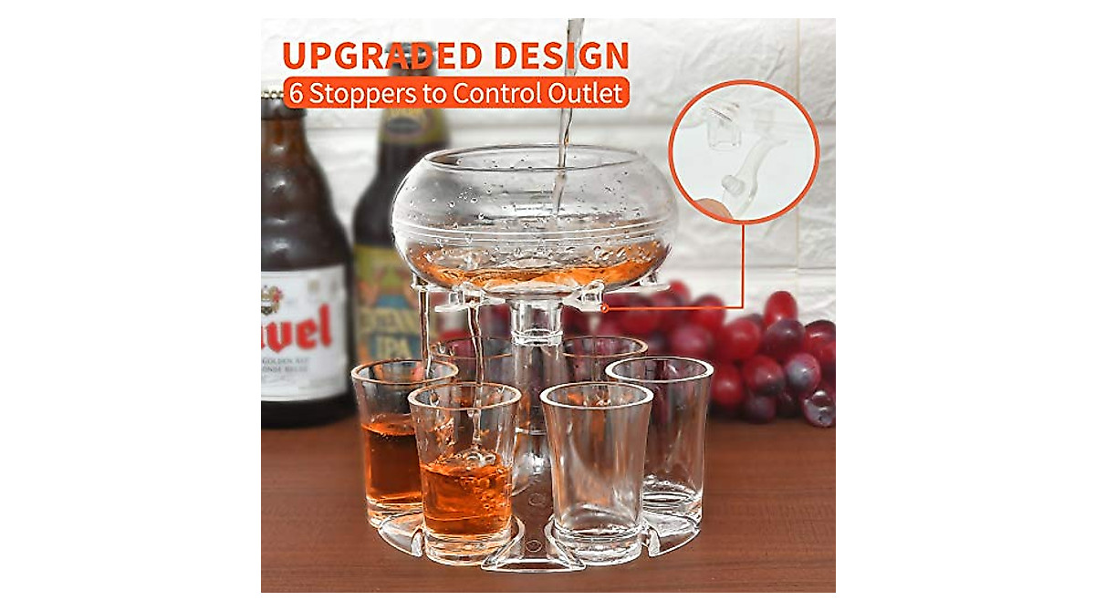 Adjustable Shot Glass Dispenser for Parties - Food Grade Plexiglass