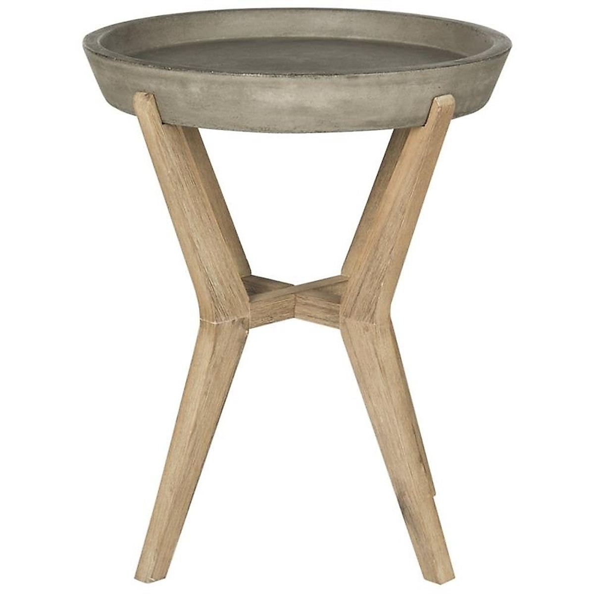 Safavieh Outdoor Collection Celeste Modern Concrete Round 21.2-inch End Table