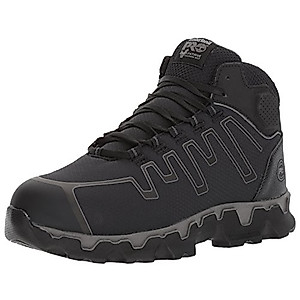 Timberland PRO Men's Powertrain Sport Mid Alloy Safety Toe Industrial Ahletic Work Shoe Athletic, Black/Grey, 12