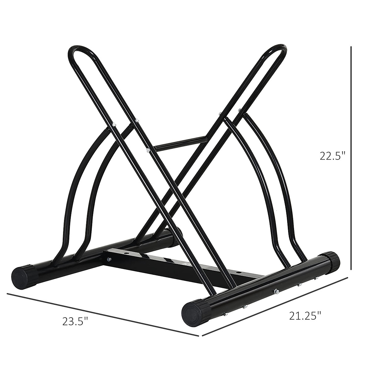 Soozier Bike Rack Floor Stand, 2 Bike Direction Adjustable Bicycle Park for Garage, Free Standing Storage