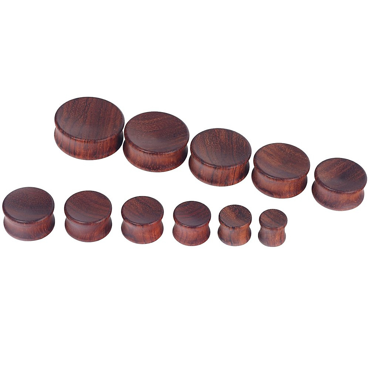 Oyaface 2PC Saddle Plugs Natural Wood Ear Gauges Tunnels Stretcher Set Concavity Wood Style A 26mm