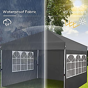 iw I WISH 10x10 Pop Up Canopy, Canopy Tent with Sidewalls, Heavy Duty Instant Canopy, Portable Commercial Canopy, Easy Setup Canopy for Outdoor, Easy up Canopy