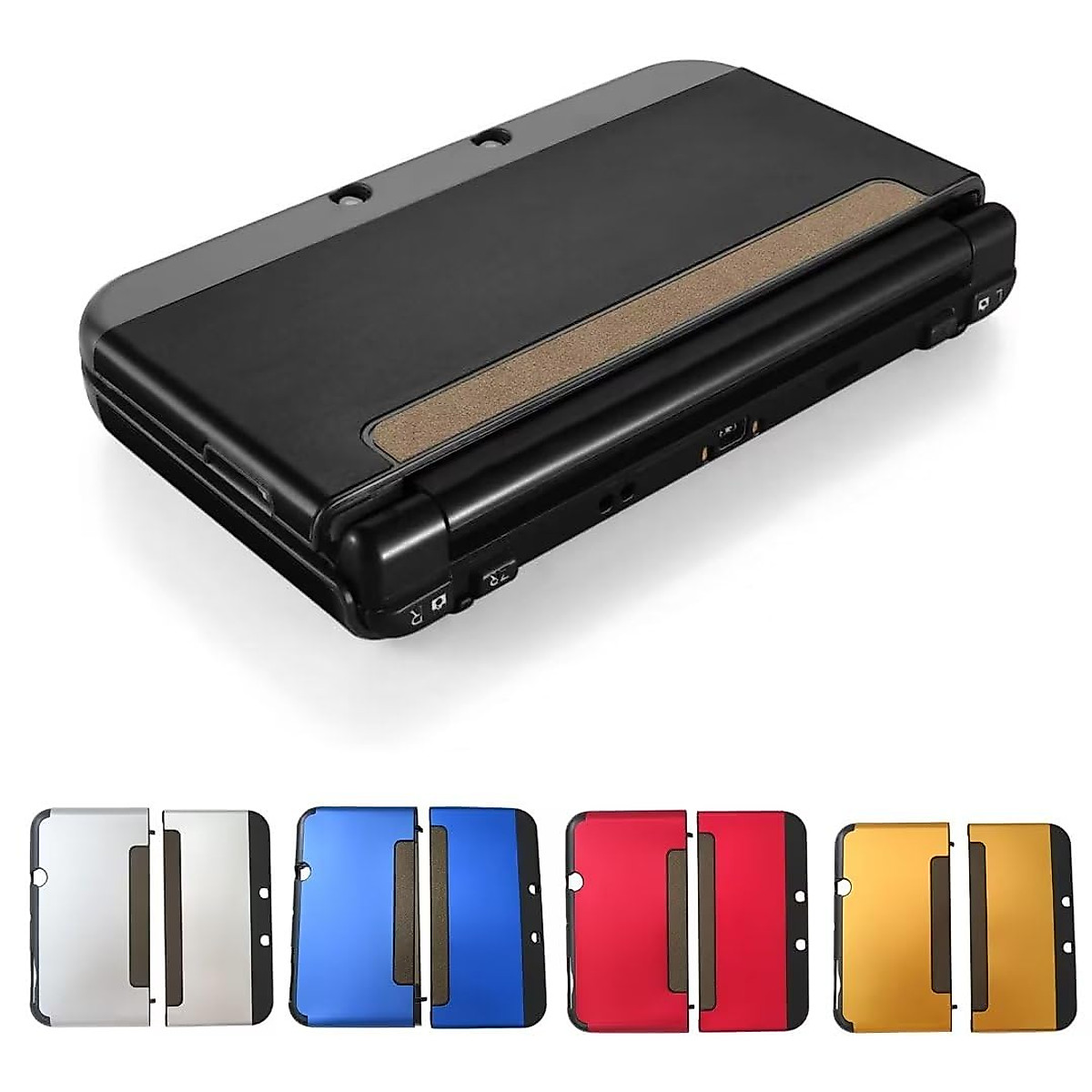 Protective Case Cover with Hard Shell Skin Compatible for New Nintendo 3DS XL LL, Anti-Scratch and Anti-Slip - Black