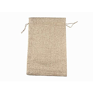 QIANHAILIZZ 10 Pack 8 x 12 Inch Linen Drawstring Bags Hessian Jewelry Gift Pouch Candy Pouch Flax Drawstring Wedding Favor Bags