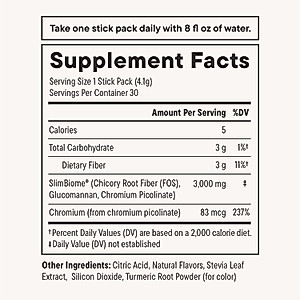 Daily Nouri FeelFull Prebiotic Fiber Drink Mix with Glucomannan & Chromium | for Natural Feeling of Fullness, Appetite & Cravings Support, Gut Microbiome & Metabolic Health | 30 Stick Packs