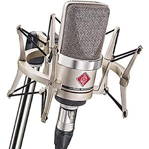 Neumann TLM 102 Studio Set - Cardioid Condenser Microphone Ideal for Home/Professional Studio Instrument Vocal Podcast Twitch recording - Nickel