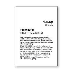 Burpee 'Hillbilly' Heirloom | Yellow Slicing Tomato | 30 Seeds