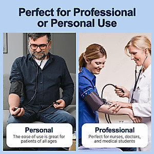 Lumiscope Professional Blood Pressure Kit - Stethoscope, Manual BP Cuff, Sphygmomanometer - Orchid