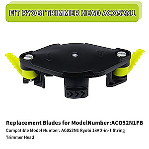 FourShow 20Pcs AC052N1FB Serrated Blade Replacement Compatible with Ryobi 2-in-1 Fixed Line and Bladed Head AC052N1, Accessories for Ryobi 18V 2-in-1 Pivoting Auto Feed String Trimmer
