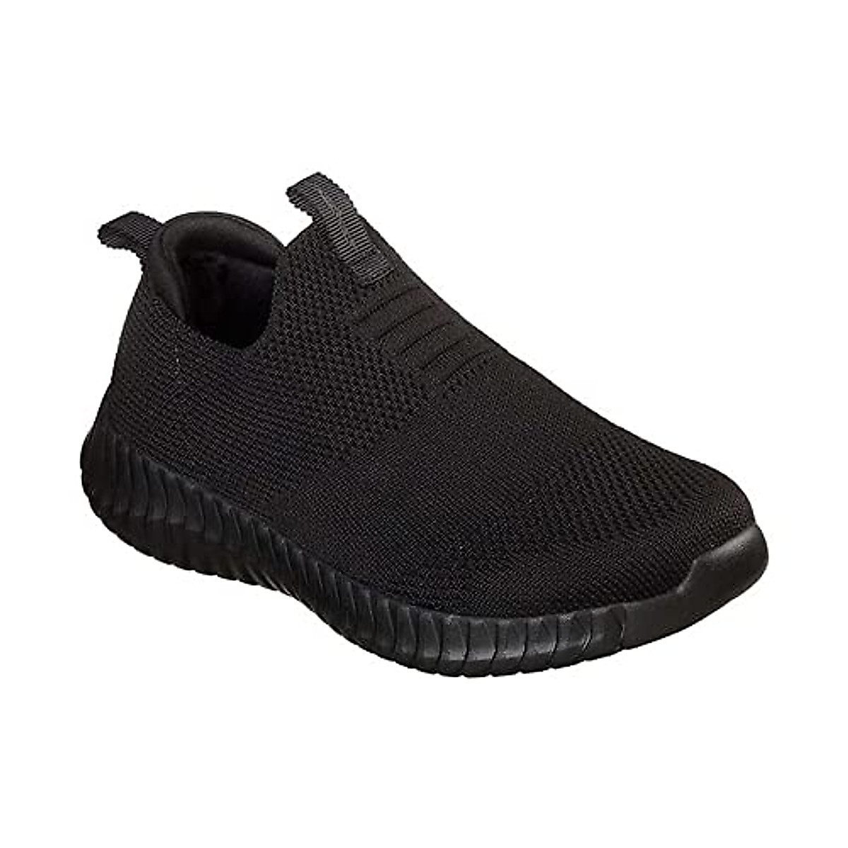 Skechers Boy's Elite Flex-Wasik Sneaker, Black/Black, 1 Little Kid