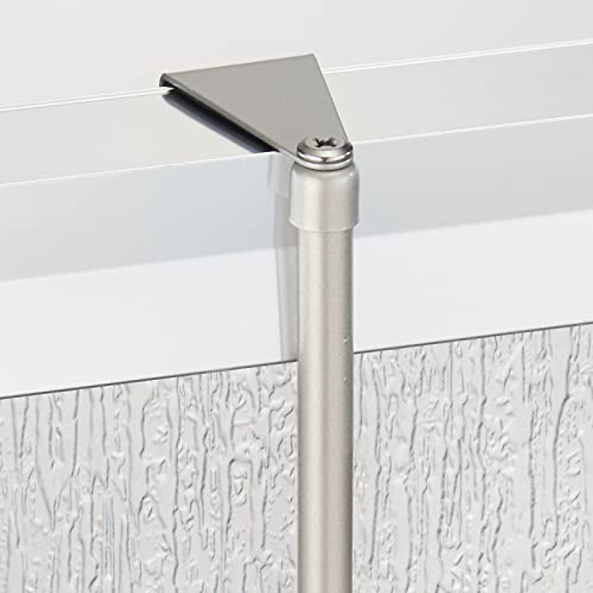 mDesign Stainless Steel Bath/Shower Over Door Caddy, Hanging Storage Organizer 2-Tier Rack with 6 Hooks and 2 Baskets - Holder for Soap, Shampoo, Loofah, Body Wash, Omni Collection, Satin