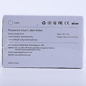 Phomemo M110 Label Makers - Portable Bluetooth Thermal Label Maker Printer for Barcode, Clothing, Jewelry, Retail, Mailing, Compatible with Android & iOS System, with 1pack 40×30mm Label, Black