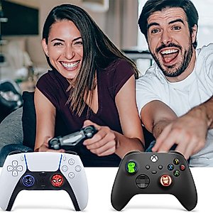 PS5 Controller Thumb Grips, 8PCS Analog Printing Joystick Cap, Non-Slip Silicone Handle Protection Cover for PS5, PS4, Xbox Series X/S, Xbox One, Switch PRO Controller