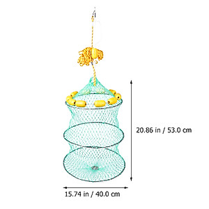 Happyyami Folded Fishing net Bait: Crawling Crab Baby Toy Fish Basket Collapsible Portable Fish cage for Crayfish Crab Fishing Accessories Double Boiler Tool Fishing Boat