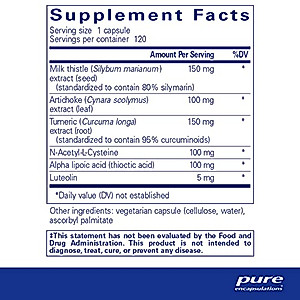 Pure Encapsulations LVR Formula | Hypoallergenic Supplement with Antioxidant Support for Liver Cell Health | 120 Capsules