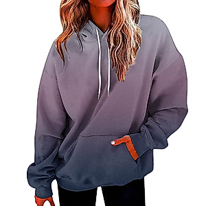 LFEOOST Womens Hoodie Sweatshirts Trendy 2022 Tie Dye Casual Long Sleeve Tunic Tops Loose Fit Pullover Blouses with Pockets