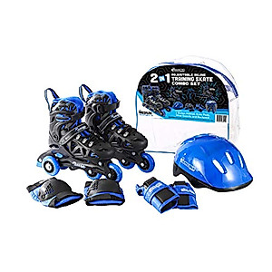 Chicago Skates Inline Training Skate Combo Set - Blue, Boys - Small Sizes J10-J13