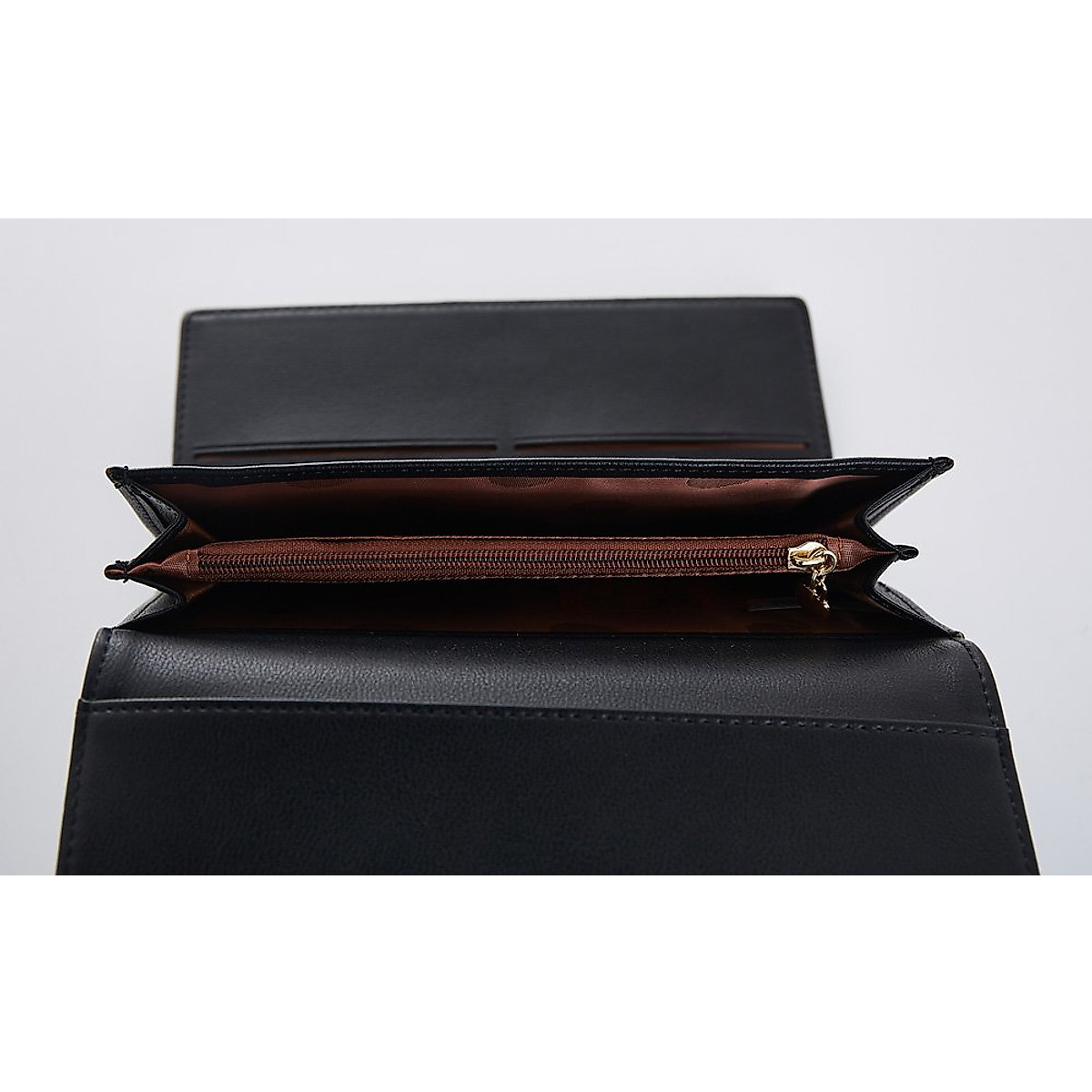 CYANB Soft Leather Trifold Multi Card Holder Wallet, Elegant Clutch Long Purse for Women Ladies