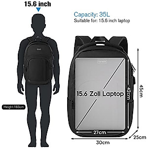 School Backpack Bookbag, Laptop Backpack Travel with Usb Charging Port for Men Women Anti Theft Water Resistant College Backpack Fits 15.6 Inch Notebook Over 3 Years Old