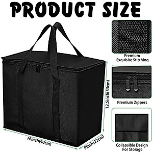 10 Pack Insulated Grocery Bags Food Delivery Bag Cooler Bag Reusable Insulated Shopping Bag with Sturdy Zipper and Handles Large Foldable Insulated Bag for Hot or Cold Food Delivery,Groceries,Travel
