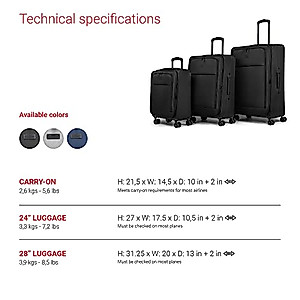 BUGATTI Reborn Collection 28 Inch Spinner Luggage for Airplanes, Large Expandable Suitcase with 360-Degree Spinner Wheels, Retractable Handle, Black