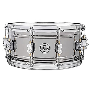 Pacific Drums Concept Series Black Nickel Over Steel Snare Drum, 6.5"X14" (PDSN6514BNCR)