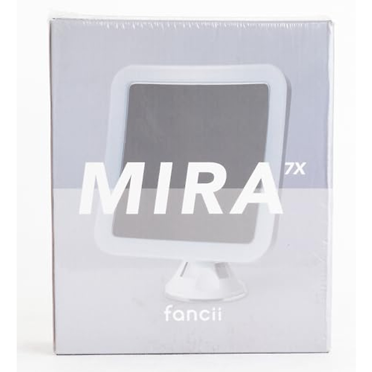 Fancii 7x LED Lighted Magnifying Makeup Mirror with Strong Suction - 6.5" wide, Natural Daylight, Cordless Portable Vanity Mirror with Lights (Square) - Mira 7
