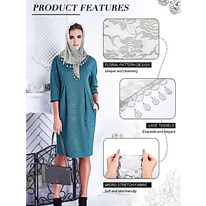 Zhanmai 6 Pieces Triangle Women Church Veil Lace Mantilla Wedding Shawl Catholic Floral Scarf Catholic Cover for Cathedral