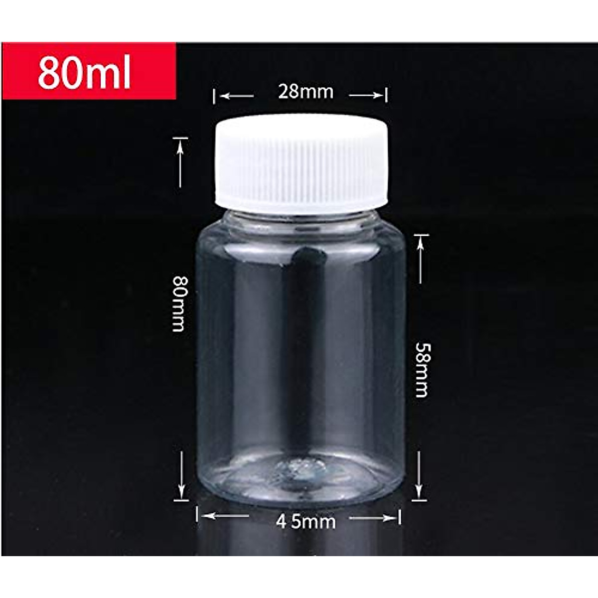 12PCS Clear Empty Portable Thicken Plastic Bottles Case with White Screw Cap Holder Storage Container for Liquid Solid Powder Dispense (80ml/2.7oz)
