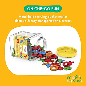 Magic Scholars ABC Magnetic Letters for Toddlers (3+ Years) 130 Pcs Alphabet Magnets and Magnetic Numbers Gift Set, Large Letter Magnets for Fridge, ABC Magnets Educational Toy