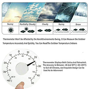 GuDoQi Indoor Outdoor Window Thermometer, No Battery Required, Transparent Dial, Weather Thermometer, Accurate Readings for Home, Office, Patio
